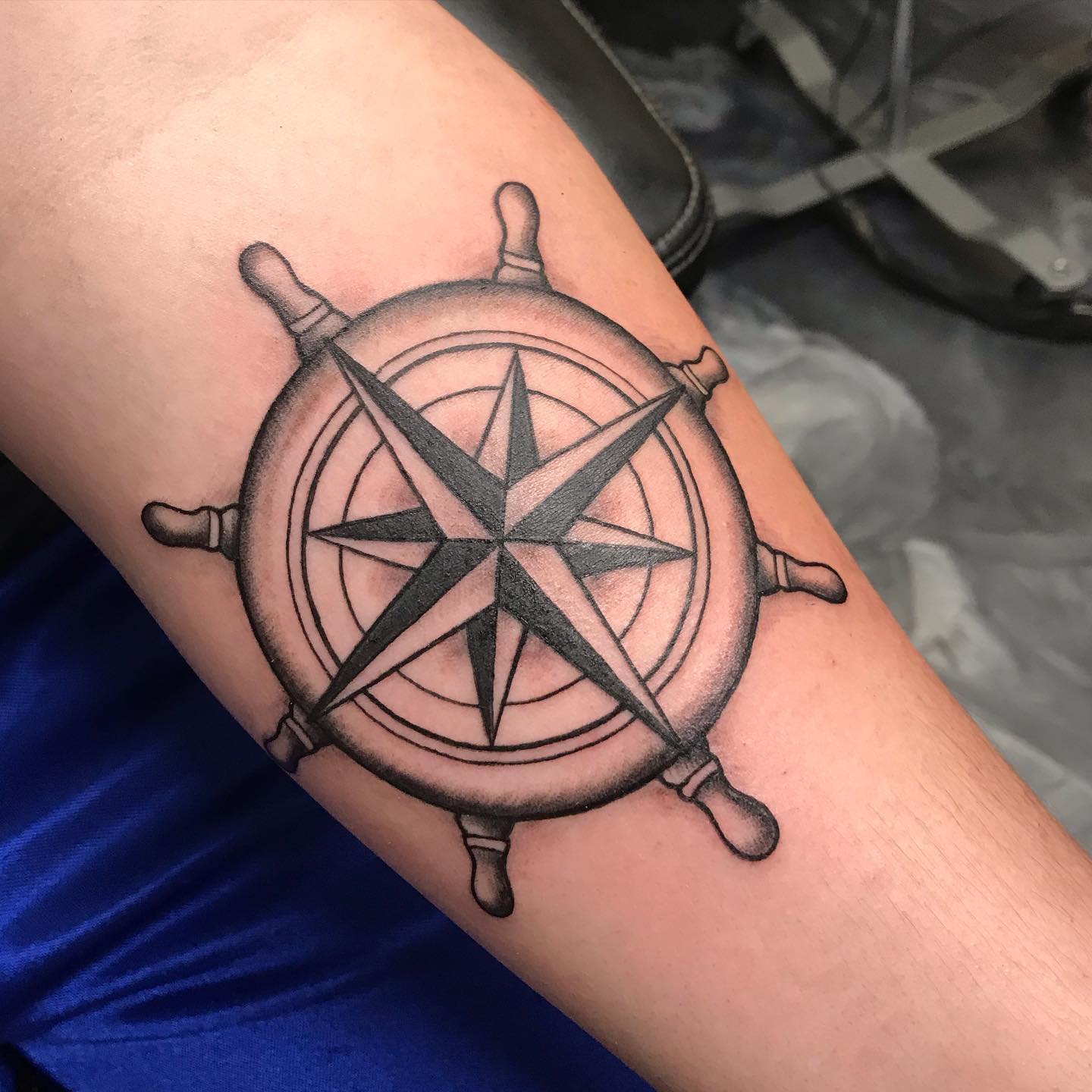 Old School Ship Wheel Tattoo Old School Ship Wheel Tattoo