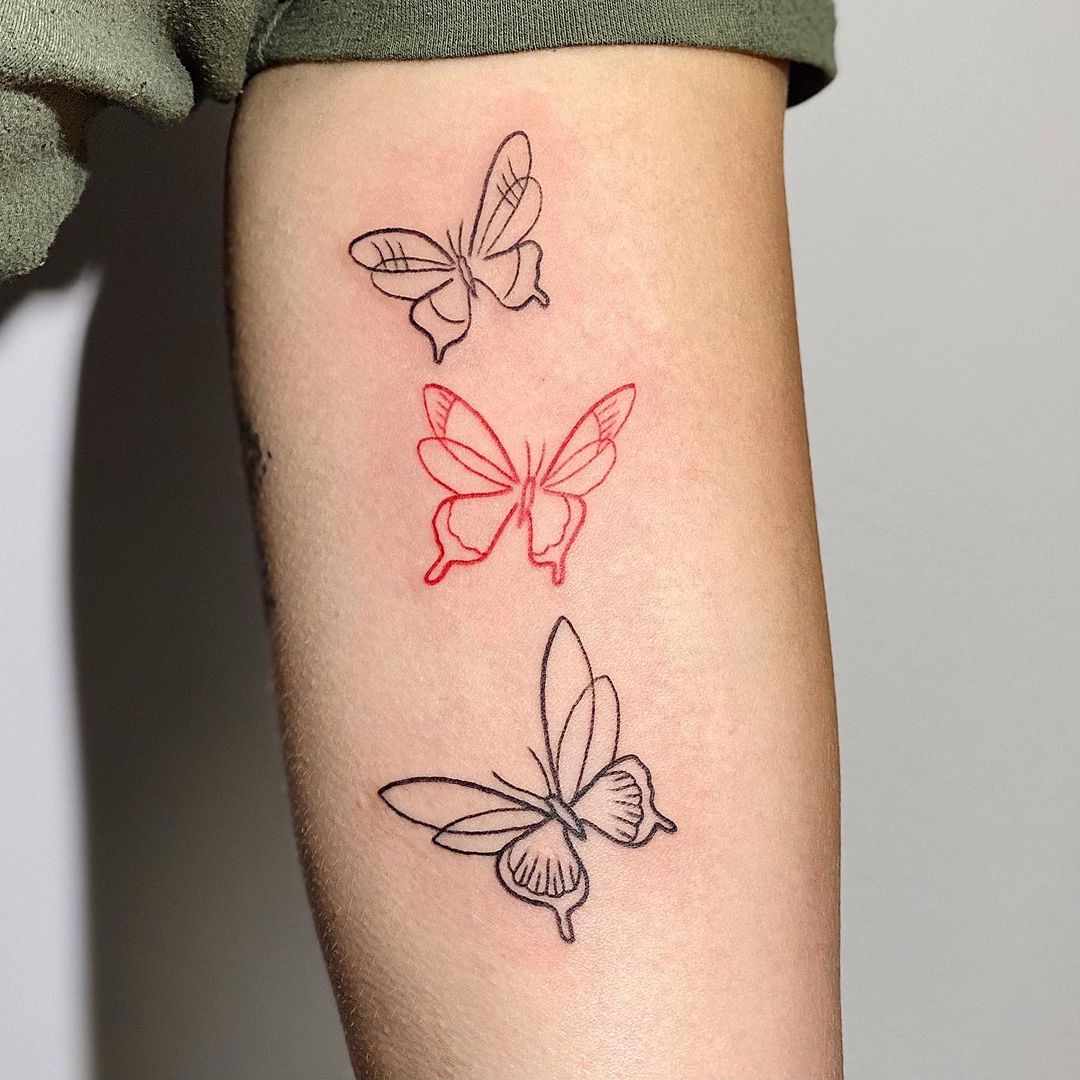 Butterflies Flying Together Tattoo Butterflies Flying Together Tattoo